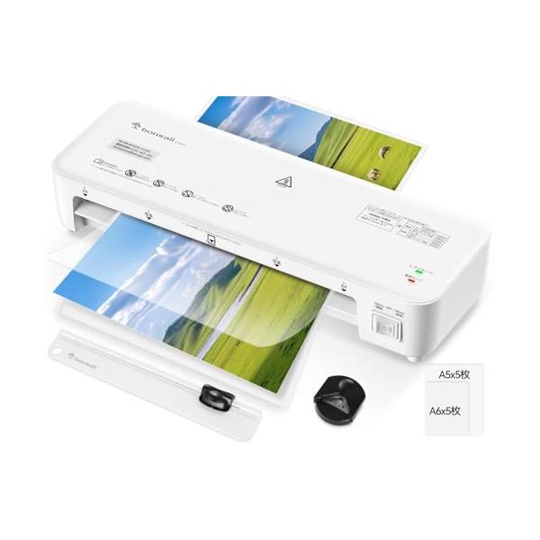 ホワイト/-/A4+多機能セット・Model:A4+多機能セット・100%紙詰まり防止： 新開発の詰まり防止システムを採用しており、文書を損傷しなく、気泡や波打ちなしで簡単かつ安定してラミネートします。・薄紙＆厚紙モード付き：用紙の厚さに応...