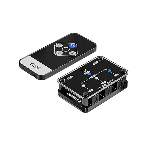 ブラック/Small/-・3x1 Toslink 自動光スイッチャーSPDIF Toslink スイッチャーは、各チャンネルにオーディオ信号があるかどうかを自動的に検出できます。現在のチャンネルに対応するオーディオデバイスが非アクティブ (...