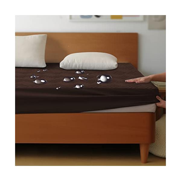 ブラウン/シングル・100x200+30cm/-・Color:ブラウンSize:シングル・100x200+30cm・防水パッド一体型ボックスシーツシングルサイズ：防水敷パッド部分100*200CM+防水マットレスの厚み約3-30cm・全面防...