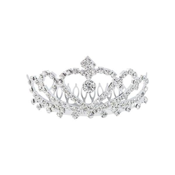 髪飾りシルバー/M/-・Color:シルバー・ユニークなデザインこの王冠ティアラは、輝く人工クリスタルの装飾で美しくデザインされており、どのような機会でも注目の的になります。 銀色の外観は優雅で純粋で、まるで王室の一員であるかのように感じさ...