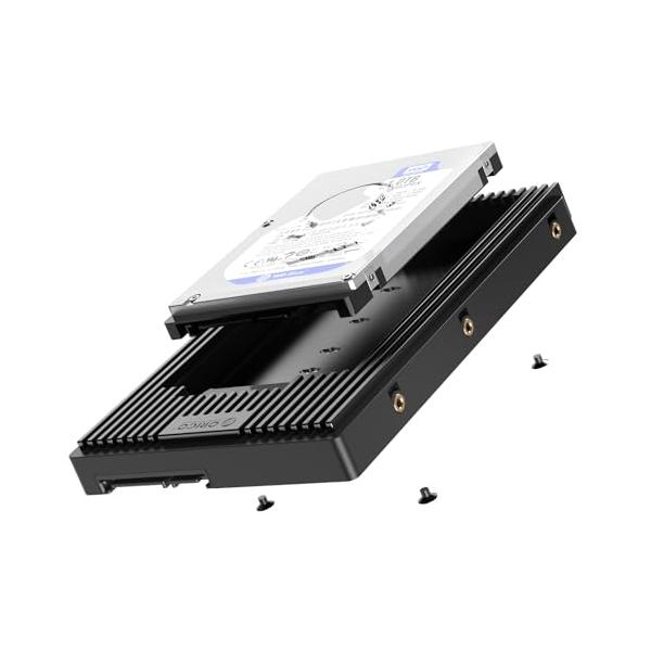 ブラック/-/ORICO-D2SS-6G-BK-BP-JP・2.5 → 3.5変換マウンタ- 2.5インチのHDD/SSDを3.5インチのデスクトップ用ハードディスクのインタフェースに変換し、パソコンのアップグレード、外部のキャパシティ拡張...