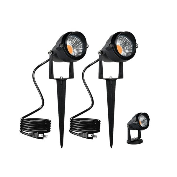 屋外看板用照明ガーデンライト 2個入 電球色/地中埋込型/FM-JZD7-W・Color:ガーデンライト 2個入 電球色Size:地中埋込型・パッケージ個数:1・最新モデル・PSE認証済電圧：AC100V 85-265V可用 / 消費電力：...