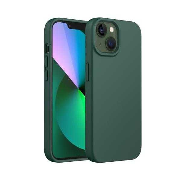 ミッドナイトグリーン/-/3584A・Color:ミッドナイトグリーン・パッケージ個数:1・[互換性] iPhone13 6.1インチ用の特別デザインです。おデバイスに完全な保護を提供し、ワイヤレス充電をサポートします・[使いやすい] 高品...