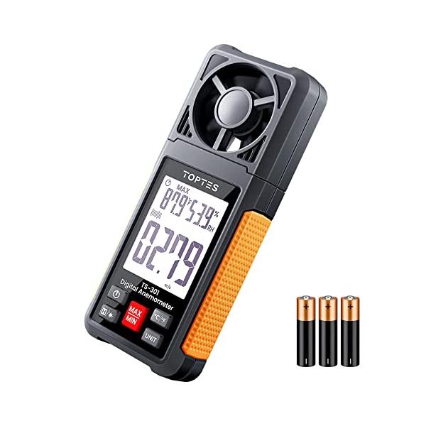 オレンジ/-/TS-301・Color:オレンジ・パッケージ個数:1・大型LCD画面で簡単に読み取れます：TopTes風速計は、5.5cmの大型LCD画面に読み取り値を表示する携帯型の風速計です。バックライトボタンを長押しするとバックライト...