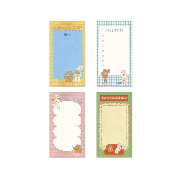 Unmatched Friends Series.1/パッケージサイズ : 11.2x16.8x2.3 (cm)/メモパッド・Color:Unmatched Friends Series.1・1セットごとに4つのデザインで多様に使用できます...