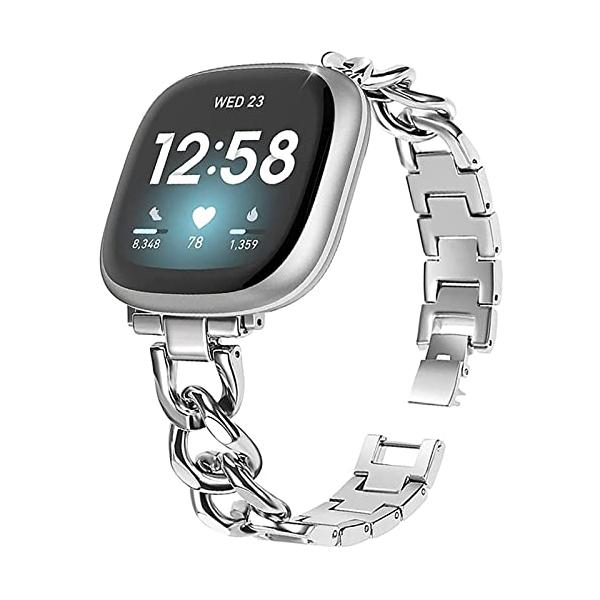 LuxuryA-シルバー/-/-・Color:A-シルバー・?対応機種Fitbit Versa 4/Fitbit Versa 3/Fitbit Sense 2/Fitbit Sense 対応のステンレス製金属バンド。（バンドだけで、ウォッチ...