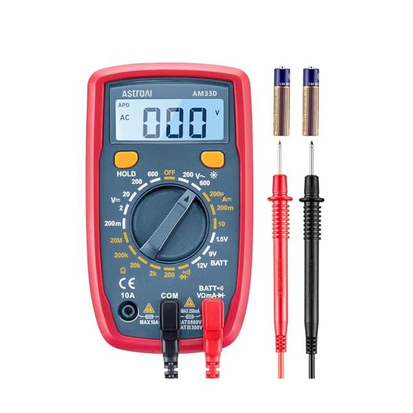 2000 カウントレッド/-/ABMUAM33DRD-JP-F・Style:2000 カウント・??初心者向け＆多機能 ：AstroAI2000カウント初心者向マルチメーター、DC電流、AC/DC電圧、抵抗値、導通チック、ダイオード測定など...