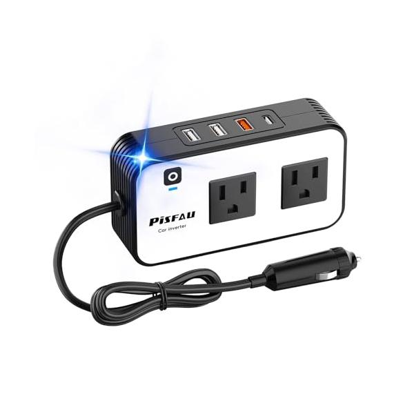 ブラック/200W/-・Size:200W・車載用インバーターこの車載用インバーターは、2つのACコンセントと4つのUSB充電ポート、そして直流12Vを交流100Vのコンバーターを搭載しており、ノートパソコンやタブレット、携帯電話、ランプス...