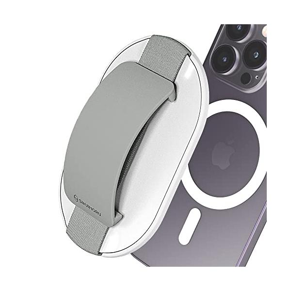 ライトグレー/-/SMA_SGR_SLCN・Color:ライトグレー・パッケージ個数:1・超スリムなスマホ背面ホルダー 9mmの薄型で強力な磁気で安全に固定ができてポケットから取り出す際に邪魔もされたりスマホグリップが取り外される心配はござ...