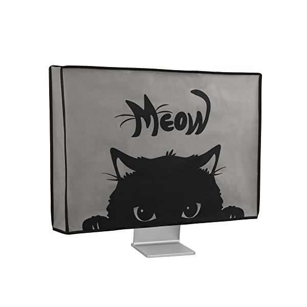 キュートな猫 グレー / 黒色/27-28モニター/45116.21・パッケージ個数:1・互換性: 27インチから28インチのモニター対応 使用上の注意: カバーはゆるく装着してください。カバーを着けたまま画面を起動させないでください。・ホ...