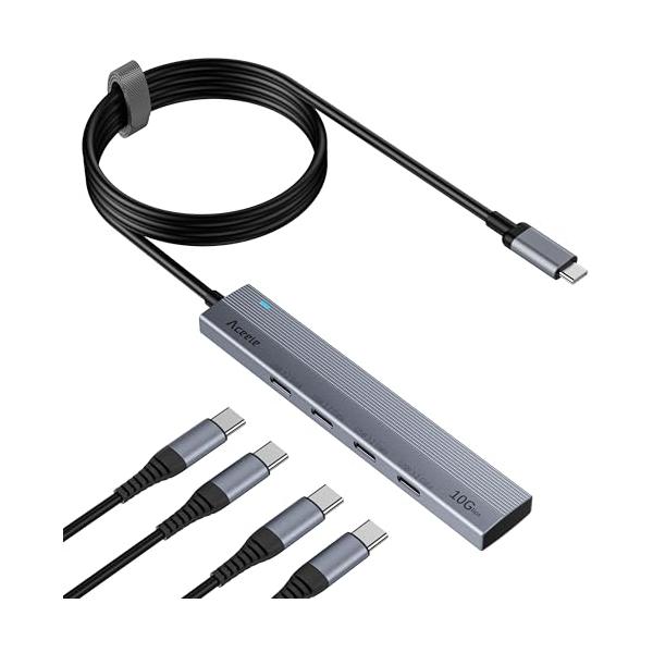 4 USB-C（60cm）/4 USB-C（60cm）/-・Size:4 USB-C（60cm）・パッケージ個数:1・5-IN-1USB Cハブ 10GbpsUSB 3.2 Gen 2 ハブは４x USB C ポートと１xType- Cポー...