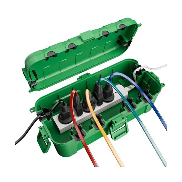 グリーン/1 個/-・Color:グリーンSize:1 個・パッケージ個数:1・アップグレードされたIP54防水設計この新しい屋外用防水電気ボックスは、2つの取り外しなカバーを備えており、両方のケーブル入口に取り付けることで、防水性能をIP...