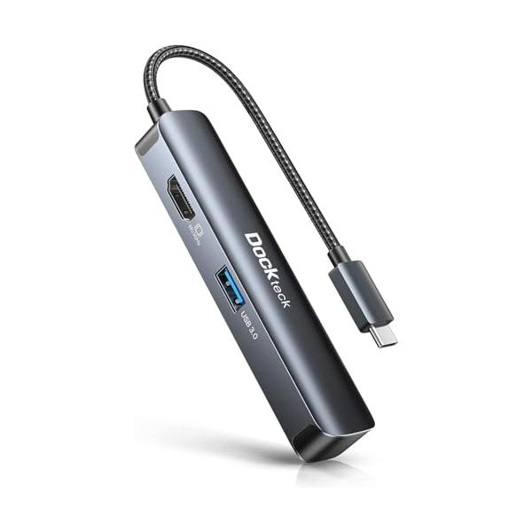 4K@30Hz。グレー/5in1/DD0013・Size:5in1Color:グレー・5-in-1 タイプc ハブ：4K HDMIポート、2つの高速USB 3.0ポート、SD / Micro SDカードリーダーを搭載したDockteck U...