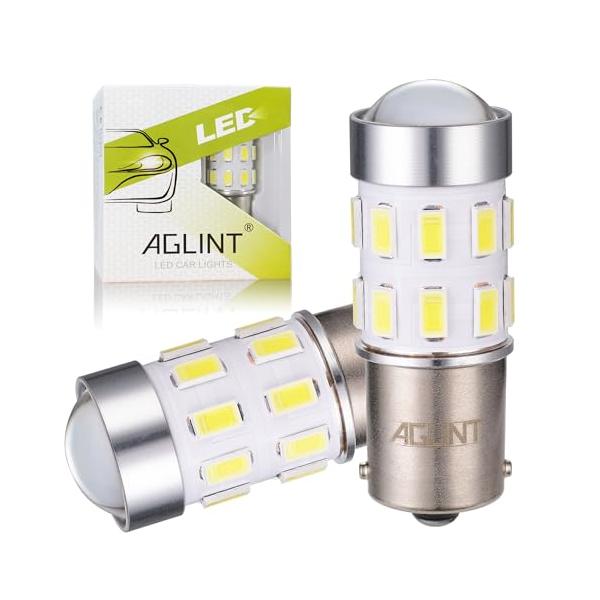 ホワイト/1156 シングル球/AGLINT 1156-5630-24W・Color:ホワイトSize:1156 シングル球・パッケージ個数:2・★スーパーブライト：2個入りS25 LEDシングル電球、各電球は死角のない24個のスーパーブラ...