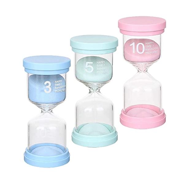 グリーン/3分+5分+10分/-・Size:3分+5分+10分・サンドタイマーセット色違いの砂タイマー3個セットです。3分（青）、5分（緑）、10分（ピンク）が含まれています。・上質な素材耐久性のあるPVC、高ホウケイ酸ガラスと砂で作られて...