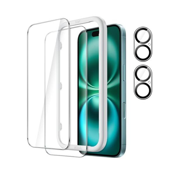 クリア/iPhone 16/132A-・Size:iPhone 16・パッケージ個数:2・[簡単に取り付け] iPhone 16 6.1インチに完璧に設計されています。注：iPhone 16e / 16 Plus / 16 Pro / 16...