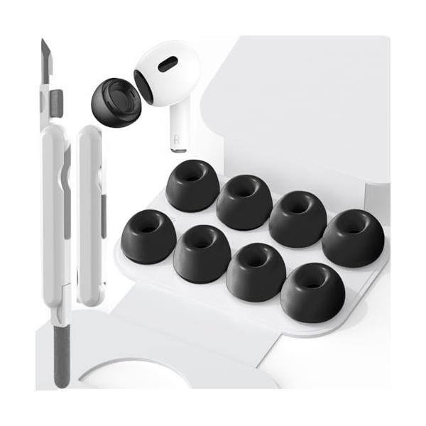 ブラック/-/8 PCS (XSSML) Black・Color:ブラック・互換性：SIXFU AirPods Pro イヤーピース はAirPods ProとAirPods Pro2 に完全に互換性があります。Appleブランドのデバイス...
