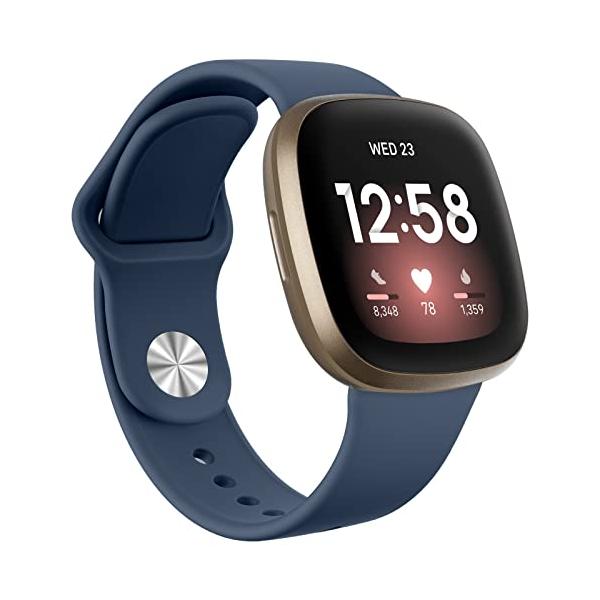シンプルネイビー/-/-・Color:ネイビー・対応機種Fitbit Versa 3 / Fitbit Sense スマートウオッチ。（注：Fitbit Versa3 スマートウオッチは含まれていません）。・高品質の素材柔らかくシリコーン素...