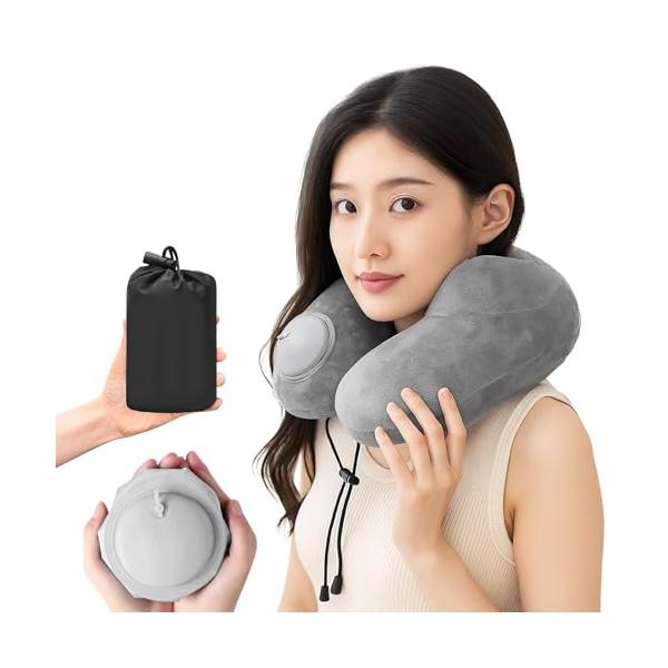 グレー/Free/LongFlight・Color:グレー・30秒で簡単に膨らむ手で押して30秒で膨らむエアーポンプ式。手のひらで軽く押すだけなので、どこでも簡単に使用。ポンプや口での空気注入は不要で、衛生的かつスマート！・洗濯表地カバーに...