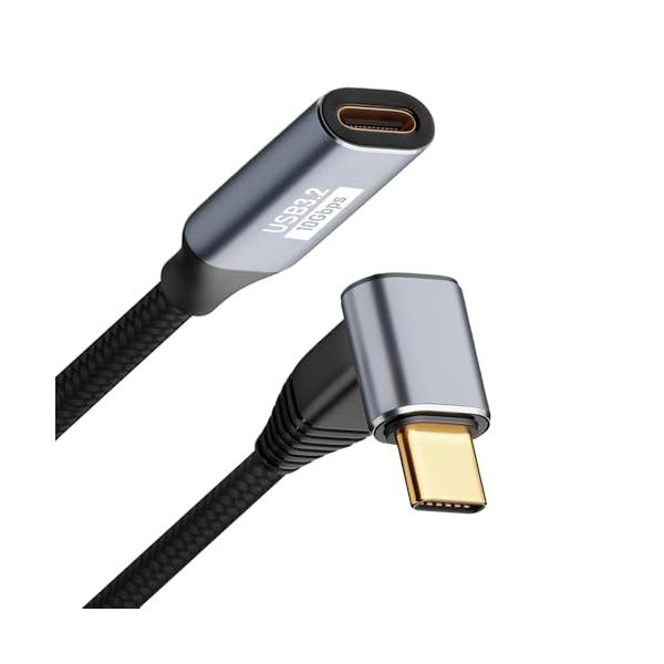 ブラック/1M/-・Size:1M・100W急速充電&amp;L字設計USB C延長ケーブルは最大20V/5A (100W)まで安全かつ安定して出力できます。L字のType c延長ケーブル設計、自宅用、職場用、旅行用などいろんな場所で大活躍...