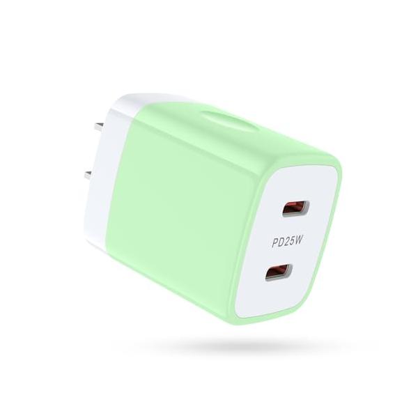 グリーン/1/-・Size:1Color:グリーン・??25W USB-C 2ポート搭載USB Power Deliveryに準拠したUSB Type-C（USB-C）を2個搭載しているので、スマホやiPhoneなどのUSB充電機器に対して...