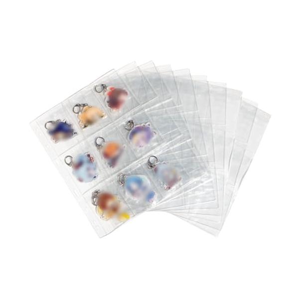 実用的な収納スタイル透明/65mm10枚/-・Size:65mm10枚・キーホルダー専用 追加版 リフィル :キーホルダー追加版ファイルは10枚があり、グリッドサイズ9x6.5CM、 厚み9mm以内のキーホルダーが収納できます。大切なコレク...