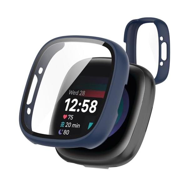 ブルー/-/-・Color:ブルー・対応機種対応Fitbit Sense 2/Versa 4専用です。ご購入になる前に、お使いの機種を確認してからご購入ください。・指紋防止|飛散防止高透明度の日本製ガラス＋厚さ約1.3mm、 最大限に本体を...