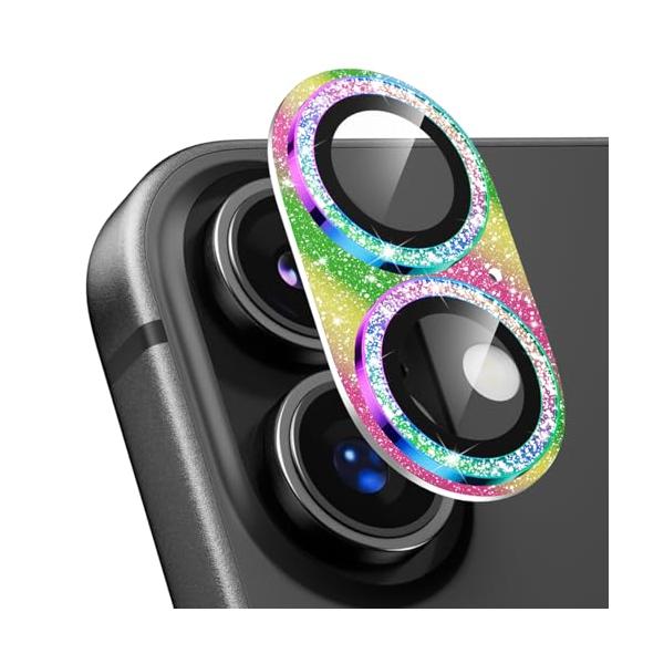 虹カラフル/iPhone17用/-・Color:虹カラフルSize:iPhone17用・対応機種iPhone17専用カメラフィルム。☆彡守りながら、キラめく☆彡細めのラメの散りばめたレンズカバー、光に反射して派手すぎない絶妙なキラキラ感で、...