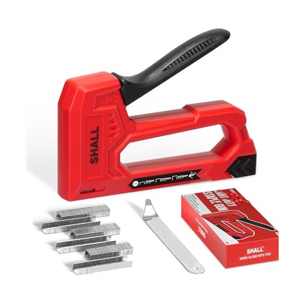 レッド/-/-・Color:レッド・内容: キットには、室内装飾用の軽量ネイルガン、ネイルリムーバー、合計 1600 個の JT21 ステープル (400 x 6mm、800 x 8mm、400 x 10mm) が含まれています。・ハンドル...