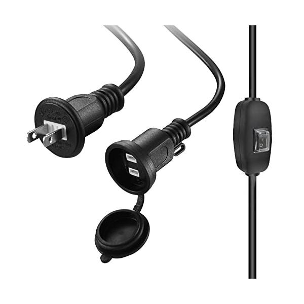 -/2m スイッチ付き/-・Size:2m スイッチ付き・パッケージ個数:1・防雨型 延長コード 2m ●10A 125V 最大1000Wまで ●コード：VCT 1.25mm2×2芯 ●差込口1個・●主な材質：銅、PVC樹脂、ユリア樹脂（差...