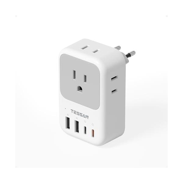 8台同時充電ホワイト/-/TS-TA04USEU・Style:8台同時充電・Cタイプ 変換プラグCタイププラグを採用するマルチ変換プラグです。韓国、イタリア、フランス、スペイン、ドイツ、スイス、オランダ、ロシア、スウェーデン、ノルウェー、デ...