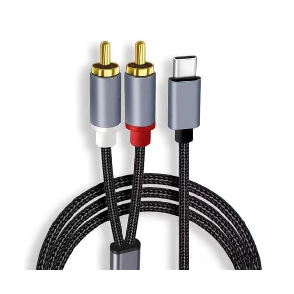 黒/1m/A251002・パッケージ内容USB-C to 2RCA 変換延長ケーブル 1M x 1・USB-C to 2RCA 変換延長ケーブルUSB-Cポートを搭載したスマホやタブレット、ノートパソコンなどを簡単にRCAプラグの機器に接続...