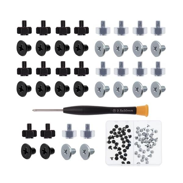 ブラック・アンド・シルバー/M2 x 2.5+2.5/M2 x 2.5+2.5 Standoff 80pcs・パッケージ内容:ブラックとシルバーのm.2スタンドオフとネジ80個。ブラックM2x2.5+2.5スタンドオフ20個、ブラックM2ネ...