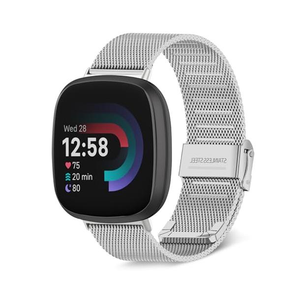 シルバー/-/-・Color:シルバー・対応機種Fitbit Versa 4 /Fitbit Versa 3 /Fitbit Sense 2 /Fitbit Sense 対応のステンレス製金属バンドです。(適切な機種のバンドを正確に購入お願...