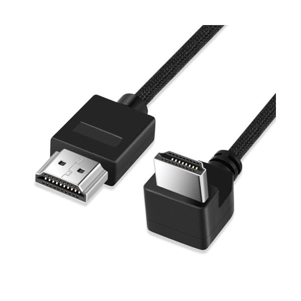 Down Angled-/1M/-・Size:1MStyle:Down Angled・L型デザイン：超薄型HDMIケーブルは、90°のL型デザインで設計されており、狭いスペースに最適、壁掛けテレビ、ボックス、モニターなどに簡単に掛けられる。...