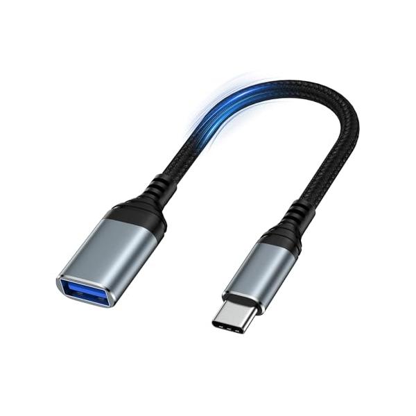 グレー/-/-・Color:グレー・高速データ転送：Type C変換アダプタはUSB 3.0規格に準拠し、USB 2.0の約10倍の速度で高速データ転送がです。写真や動画、各種ファイルをノートパソコンやタブレットに転送するのに数秒しかかかり...