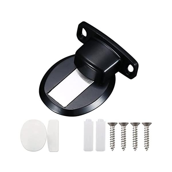 インダストリアルブラック、1個/-/AQ3・Color:ブラック、1個・パッケージ個数:1・セット内容ドアストッパー*1、スクリュー*4、膨張チューブ（色はランダム）*2、両面テープ*2。このドアストップキットは、ドアを開いたままにし、壁を...