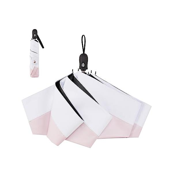 現代ピンク×ホワイト/直径約90cm x 長さ約35cm/-・Color:ピンク×ホワイト・軽量*携帯便利 折りたたみ日傘、バッグに簡単に入れることができます。折りたたんだ厚さはわずか4cm、長さは25.5cm、重さは約199gです。全天候...