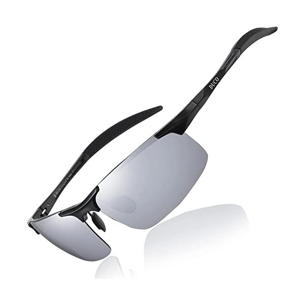 ヴィンテージブラックフレーム シルバーレンズ/特大/8177・Color:ブラックフレーム シルバーレンズ・??TAC 偏光 レンズ：UV400保護コーティングは、有害なUVA&amp;UVB光線を100%塞ぎます。視覚的に、真実の色を復元...