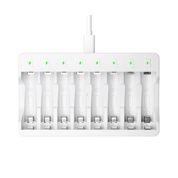 白い/電池充電器/C9010N・Size:電池充電器・パッケージ個数:1・「急速充電&amp;仕様」入力：DC 5V / 2A 出力：DC 1.2V 単三1800mA 単四900mA 付属品：USB-Cケーブル 最新の技術を採用され、急速モ...