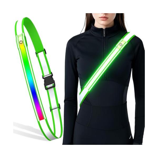 グリーン/-/-・超高輝度で安全を確保LED反射ベルトは、高輝度LEDライトと反射ストリップを組み合わせ、夜間でも300m以上36??0度の視認性を確保します。ウォーキング、ジョギング、ランニング、サイクリング時の安全を確保します。注：片面...