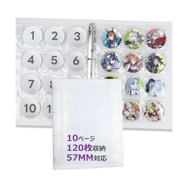 缶バッジ収納-120枚クリア/31cm x 24.5cm (全体) 6.4cm x 6.8cm (各ポケット)/SA25519・Style:缶バッジ収納-120枚・パッケージ個数:1・最大120枚収納！缶バッジ専用収納ファイルA4サイズの缶...