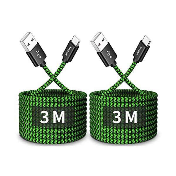 緑/3m/LF-23GR・Size:3mColor:緑NumberOfItems:2・パッケージ個数:1・3m＆2本3m長さのusb cケーブルで、線長不足の心配不要！遠いところでも使用です。例えば、学校、自宅、職場、充電コンセントなどから...