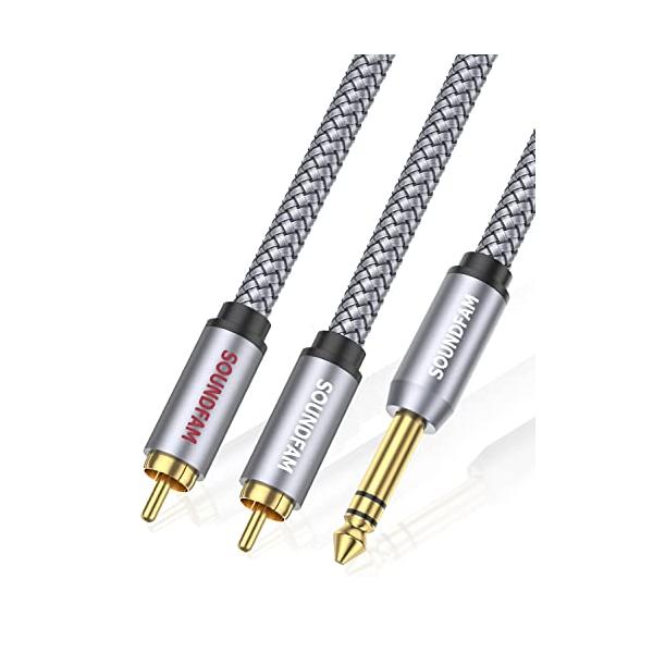 6.35mm?2RCAグレー/1M/-・Style:6.35mm?2RCASize:1M・2RCA-1/4インチ ケーブル- このRCA-1/4インチ ケーブルは、ミキシングコンソールのチャンネルインサート端子と、フォーンジャック搭載のエフ...