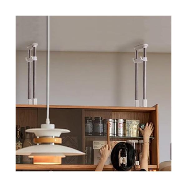 ホワイト/Large/1910・Size:Large・商品サイズ約：幅14×奥行き5×高さ45〜70cm・主要材質：ステンレススチールパイプ、ABS樹脂・耐圧：約150kg・取り付け高さ：約45〜70ｃｍ・ダブルＨ型構造とジャッキ方式で、家...