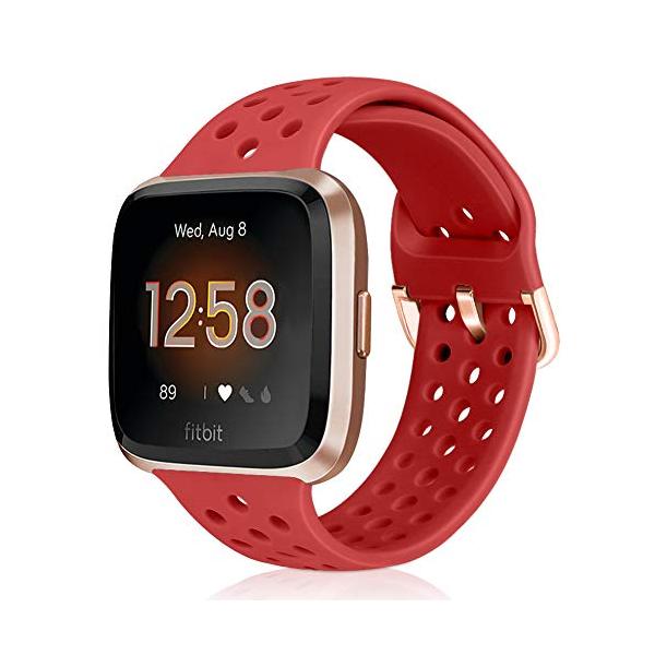 レッド/-/-・Color:レッド・Fitbit Versa /Versa 2/Lite/SEに適用し、長さは5.5-8.1in（13.97-20.57cm）インチ、多数の手首サイズに適用します。・Fitbit Versa バンドはシリカゲ...