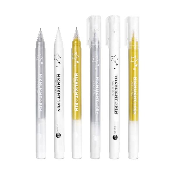 金銀白/0.8mm/-・Size:0.8mmColor:金銀白・0.8mm極細6本入り、ニードルチップペン先の金銀白ペンセット。イラストや書き込み、スクラップブッキング、アルバムなどにぴったりです。滑らかな書き心地で、細かい部分まで美しく描...