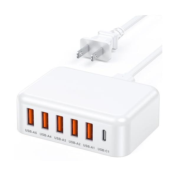 -/5Aポート/JX-PD612・Size:5Aポート・?6ポート USB コンセントわずか30分で、お使いの携帯電話を50%まで充電できます。1 x USB C 3.0ポート（最大15W）、5 x USB Aポート（最大15W）を備えた6...