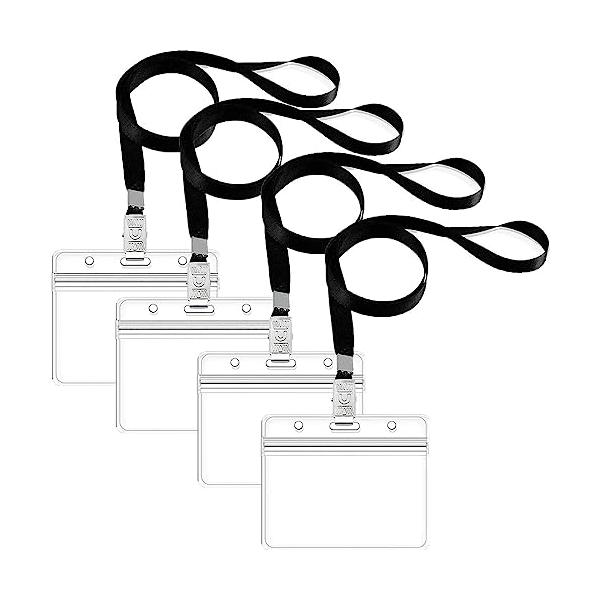 ブラック/-/-・Color:ブラック・適切なサイズ&amp;環境にやさしい材質カード ケースサイズ：8.5x10cm；名刺が入るサイズ：6x9 cm；ネックストラップ：約40cm。ケース材質：PVC；ストラップ：ポリエステル。名刺を入れた...