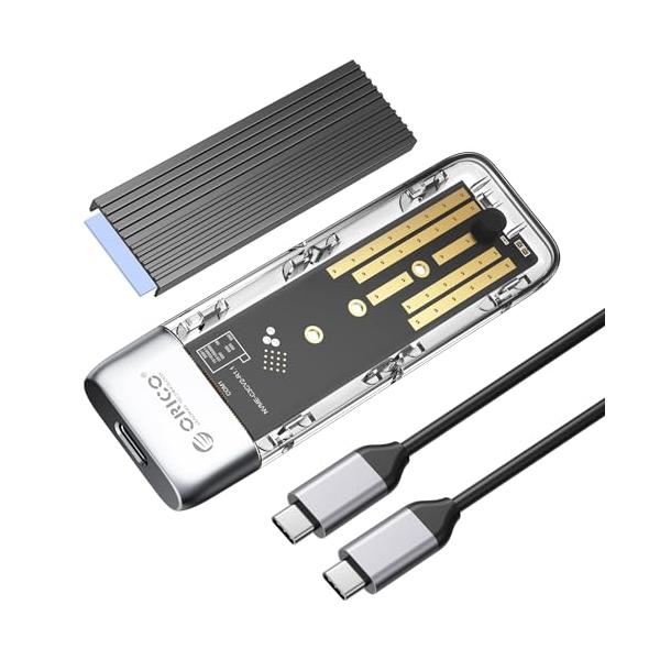 透明/-/NVMe &amp; SATA・Model:NVMe &amp; SATA・パッケージ個数:1・透明＆ツールフリーデザイン 透明シェルデザインのORICO M.2 SSD 外付けケース、ユニークでファッショナブル。工具不要で取り付...